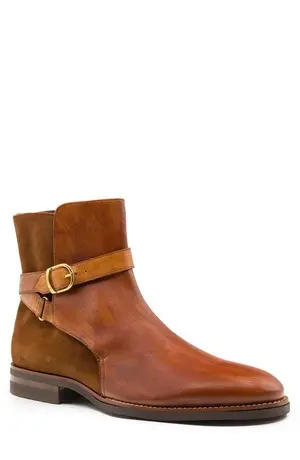 ZELLI ITALIA Jodhpur Buckle Strap Leather Boots - Cognac