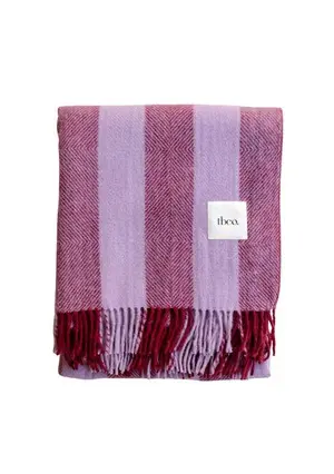 TBCO Recycled Wool Stripe Throw Blanket - Lilac Diamond Stripe