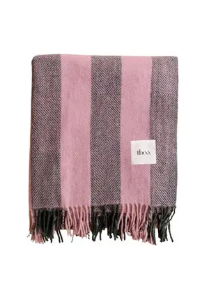 TBCO Recycled Wool Stripe Throw Blanket - Pink Diamond Stripe