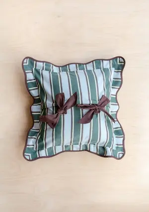 TBCO Cotton Stripe Bow Pillowcase - Blue Stripe