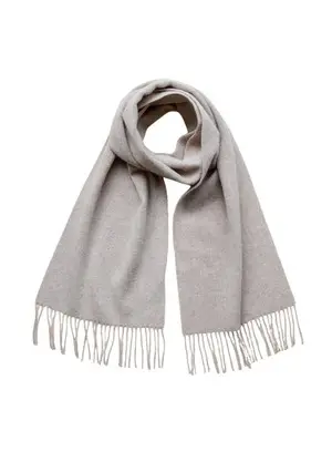 TBCO Lambswool Block Color Oversized Scarf - Oatmeal Melange