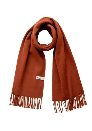 TBCO Lambswool Block Color Oversized Scarf - Rust Melange