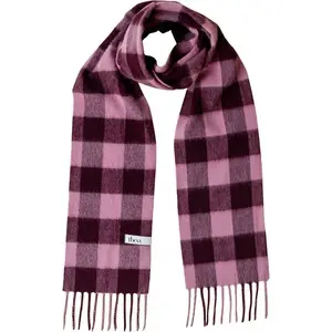 TBCO Lambswool Checkered Skinny Scarf - Berry Gingham