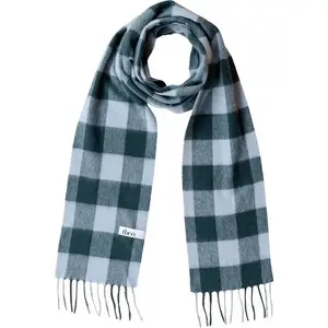 TBCO Lambswool Checkered Skinny Scarf - Forest Gingham