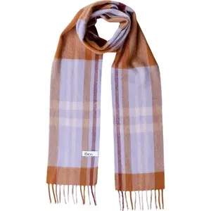 TBCO Lambswool Checkered Skinny Scarf Lilac Tartan