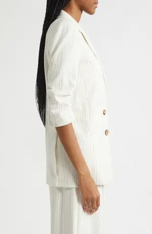 Veronica Beard Rupert Pinstripe Dickey Jacket - Dove Multi