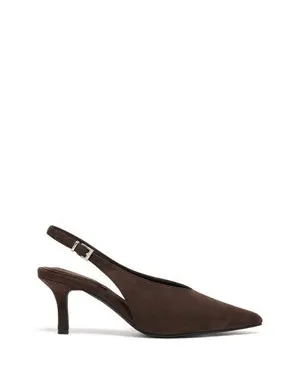 THERAPY AUSTRALIA Jacs Slingback Pointed Toe Pumps - Chocolate Microsuede