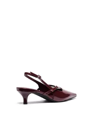 THERAPY AUSTRALIA Irving Slingback Pointed Toe Heels - Bordeaux Patent Pu