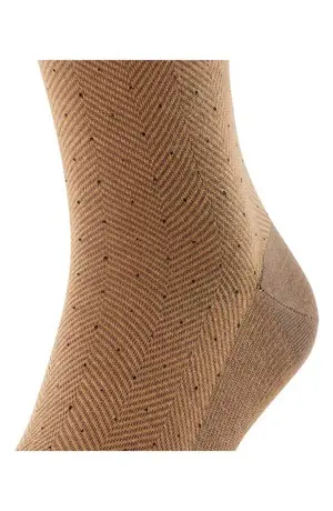 Falke Sensitive Herringbone Wool Blend Crew Socks - Hazel