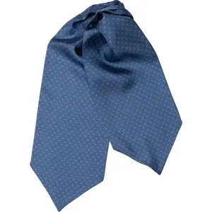 ELIZABETTA Sanremo Silk Ascot Cravat Tie - Blue