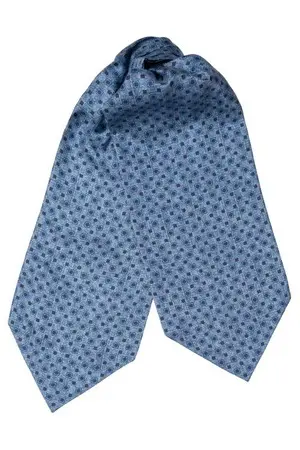 ELIZABETTA Ostuni Silk Ascot Cravat - Blue
