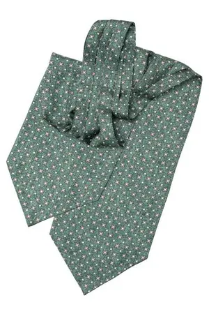 ELIZABETTA Ostuni Silk Ascot Cravat - Green