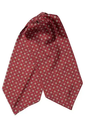 ELIZABETTA Elizabetta Ostuni Silk Ascot Cravat Red