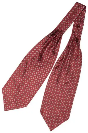 ELIZABETTA Ostuni Silk Ascot Cravat - Red