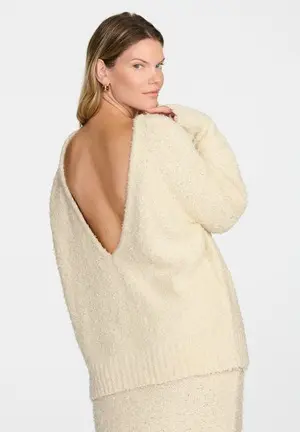 CUUP Open Back Bouclé Sweater
