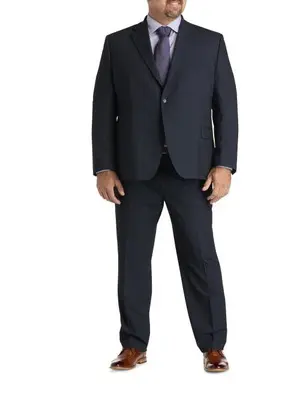 Michael Kors Big & Tall Birdseye Suit Pants - Navy