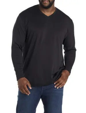 Robert Barakett Big & Tall Georgia Long-sleeve V-neck T-shirt