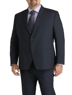 Michael Kors Big & Tall Birdseye Suit Jacket - Navy