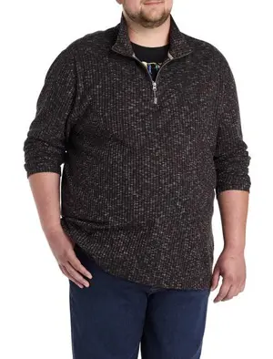 ROBERT GRAHAM BY DXL Big & Tall Quarter-Zip Pullover Black