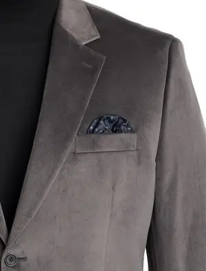OAK HILL BY DXL Big & Tall Velvet Sport Coat - Charcoal