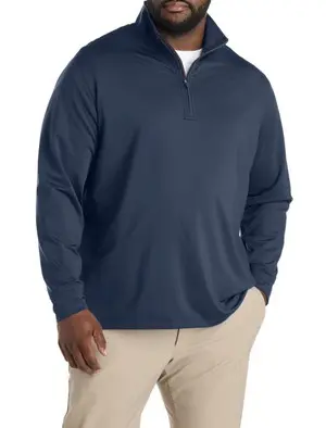 Vineyard Vines Big & Tall Clubhouse Performance Quarter-zip Pullover - Blue Blazer