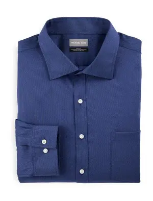 Michael Kors Big & Tall Micro Patterned Performance Dress Shirt - Navy