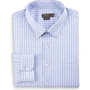OAK HILL PREMIUM BY DXL Big & Tall Elevated Check Dress Shirt - Blue