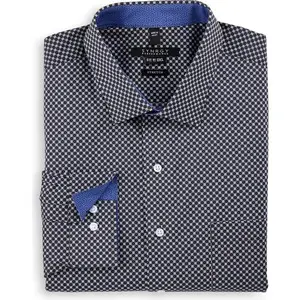 SYNRGY BY DXL Big & Tall Star Patterned Performance Dress Shirt - Multi