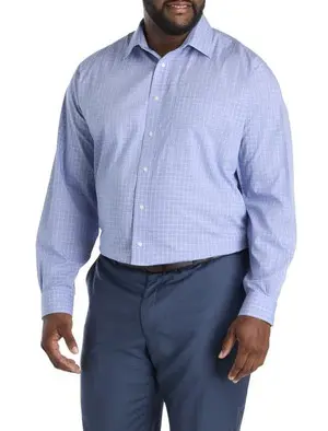 Brooks Brothers Big & Tall Non-iron Windowpane Dress Shirt