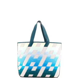 Hermès Cabas H En Biais Tote Tufted Motif Canvas With Leather 40