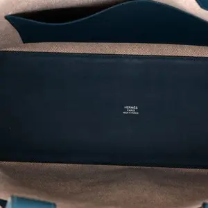 Hermès Cabas H En Biais Tote Tufted Motif Canvas With Leather 40