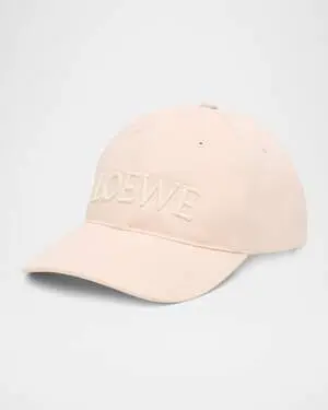 Loewe Embroidered Canvas Cap Blush