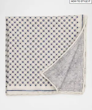 Brunello Cucinelli Men's Double-Face Geometric Silk Pocket Square C007
