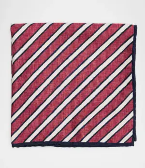 Brunello Cucinelli Double-face Bengal Stripe Silk Pocket Square - C003