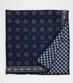 Brunello Cucinelli Men's Double-Face Geometric-Check Silk Pocket Square Cpb69
