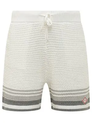 Casablanca Crochet Knit Shorts - White