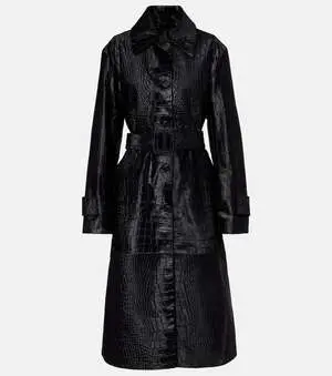 JOSEPH Auger Croc-effect Calf Hair Coat