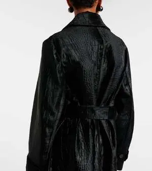 JOSEPH Auger Croc-effect Calf Hair Coat