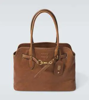 Miu Miu Aventure Leather Tote Bag - Brown