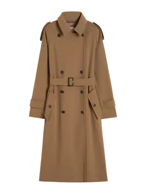 Max Mara Water-repellent Wool Gabardine Trench Coat