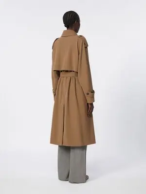 Max Mara Water-repellent Wool Gabardine Trench Coat