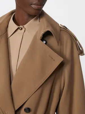 Max Mara Water-repellent Wool Gabardine Trench Coat