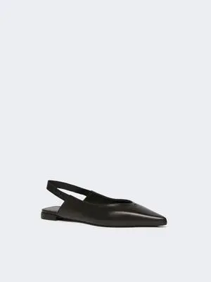 Max Mara Nappa Leather Flat Slingbacks - Black