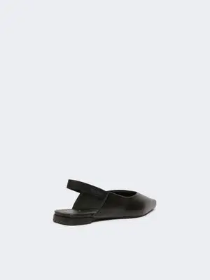 Max Mara Nappa Leather Flat Slingbacks - Black
