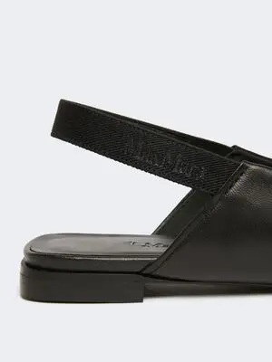 Max Mara Nappa Leather Flat Slingbacks - Black