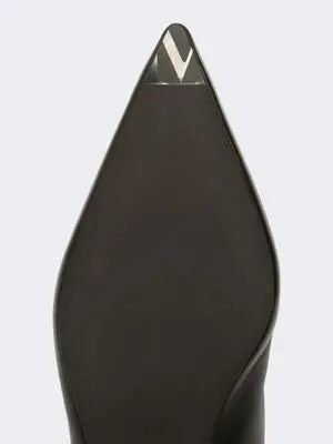 Max Mara Nappa Leather Flat Slingbacks - Black