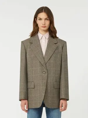 Max Mara Glen Plaid Wool Blazer