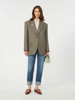 Max Mara Glen Plaid Wool Blazer
