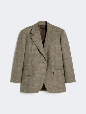 Max Mara Glen Plaid Wool Blazer
