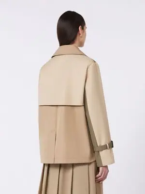 Max Mara Cropped Water-repellent Gabardine Trench Coat - Mud